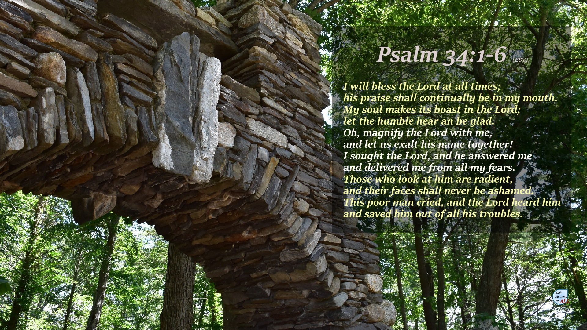 Psalm 34 5 6 Bible Memory For All